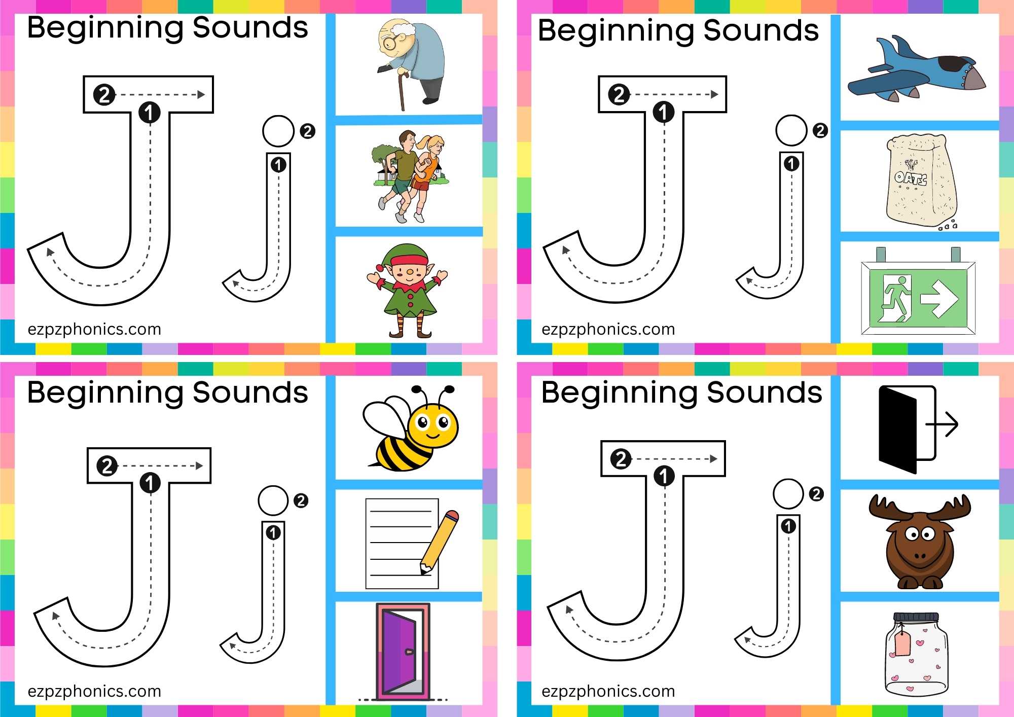 Trace The Letter J And Clip The Image Set 2 - ezpzphonics.com